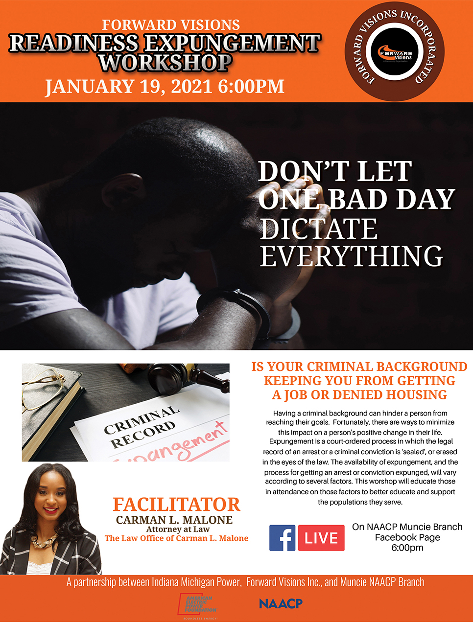 Readiness Expungement Workshop Flyer — Muncie Journal