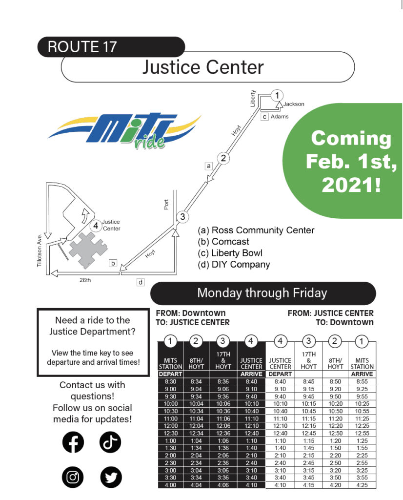 MITS Announces New Route 17 To the Justice Center — Muncie Journal